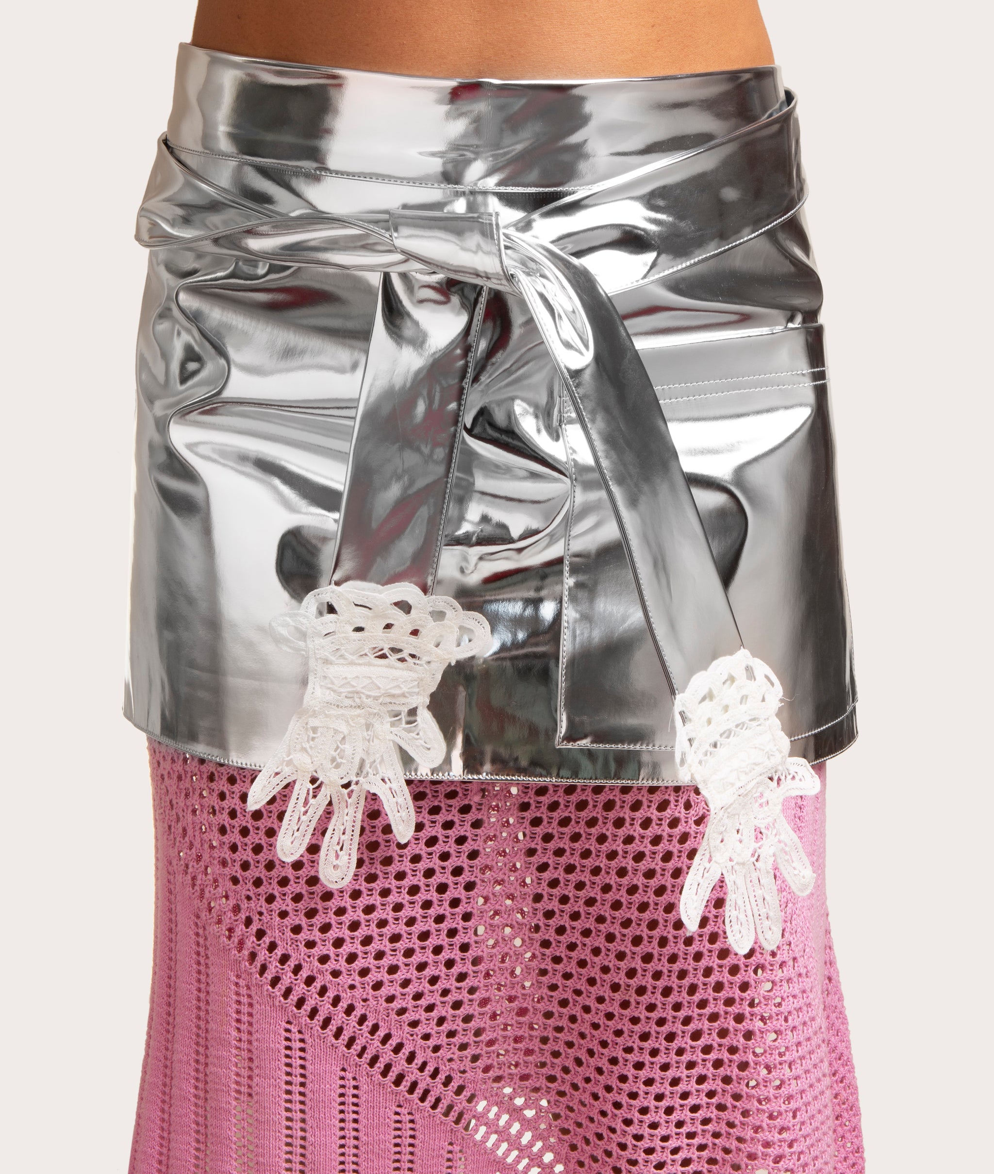 Mini Lace Hands Apron, Silver – Gohar World