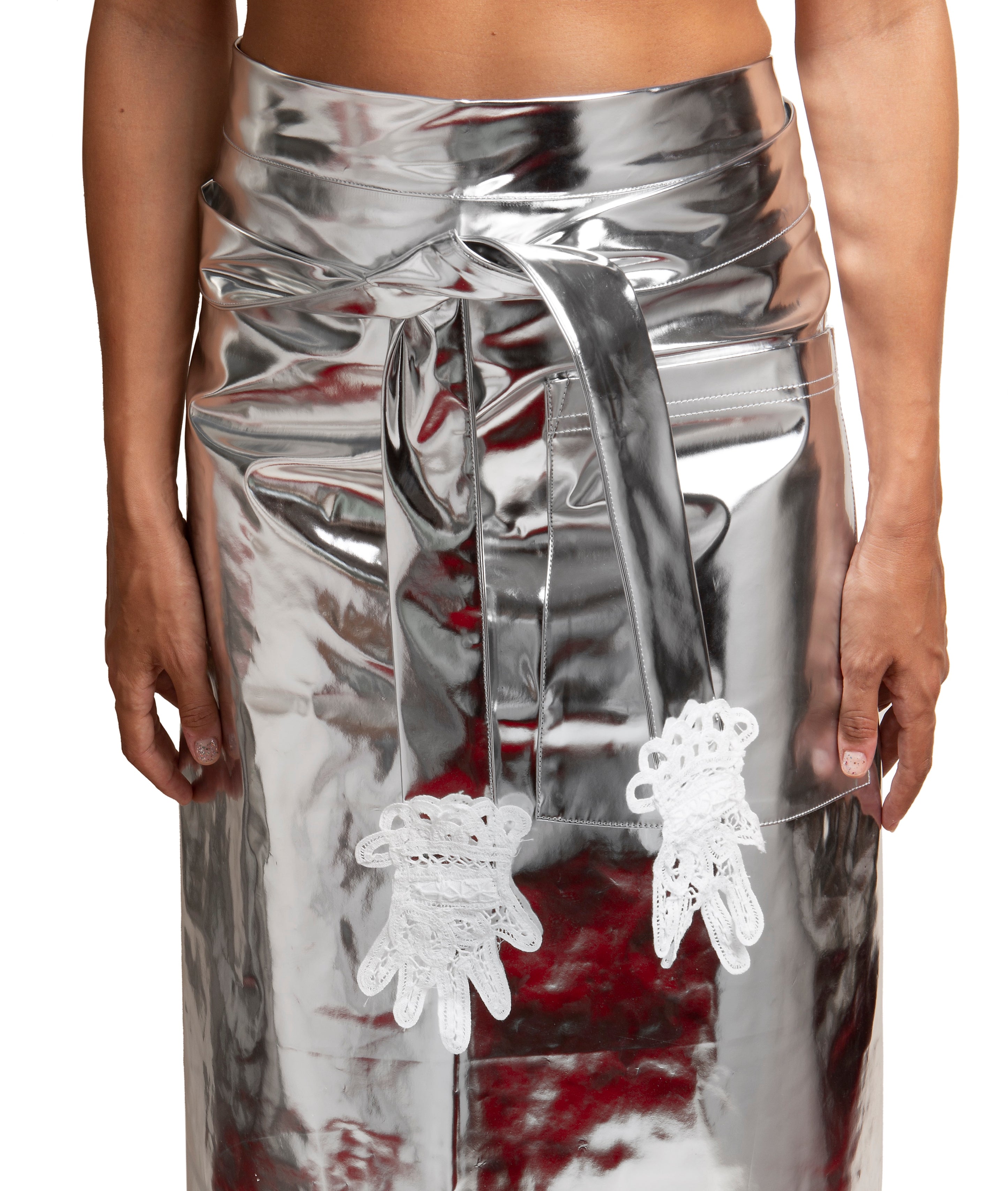 Lace Hands Apron, Silver – Gohar World