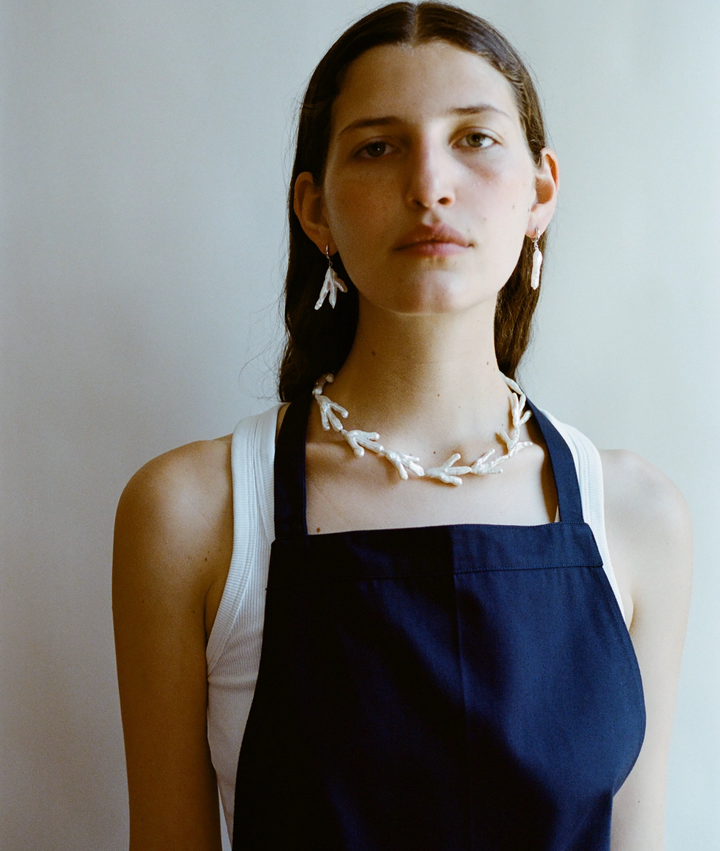 Host Necklace, Chicken Foot Pearls Hand-Strung Freshwater Pearls on Silk Cord